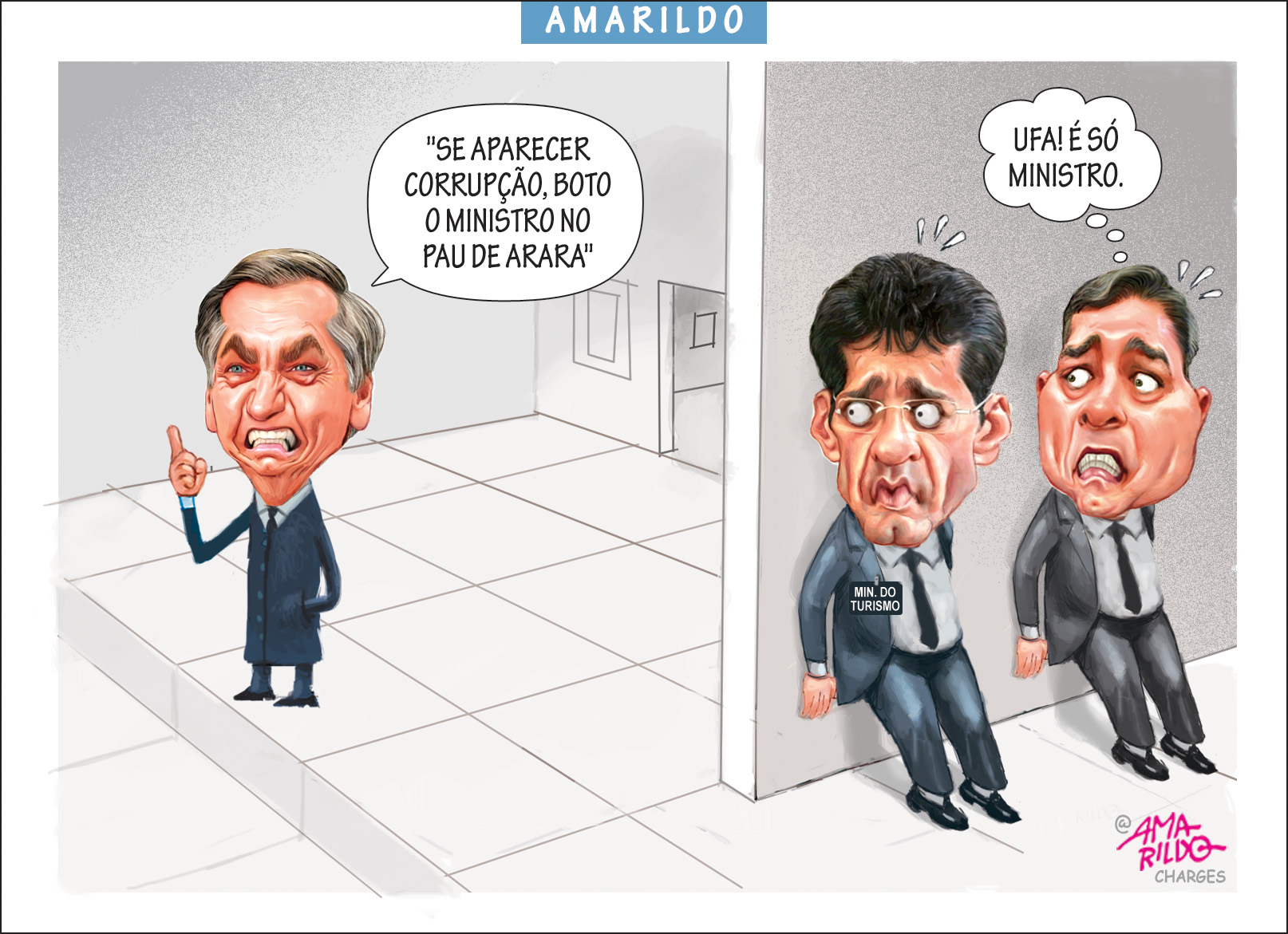 Na charge do Amarildo: Bolsonaro ameaça corruptos com pau de arara | A ...
