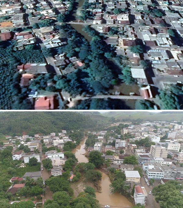 Imagens aéreas mostram Iconha e Alfredo Chaves antes e o depois da ... Imagens aéreas mostram Iconha e Alfredo Chaves antes e o depois da ...