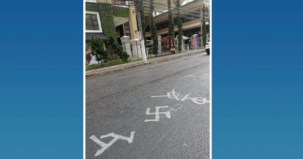 Rua na Praia da Costa é pintada com símbolo nazista em Vila Velha | A ...