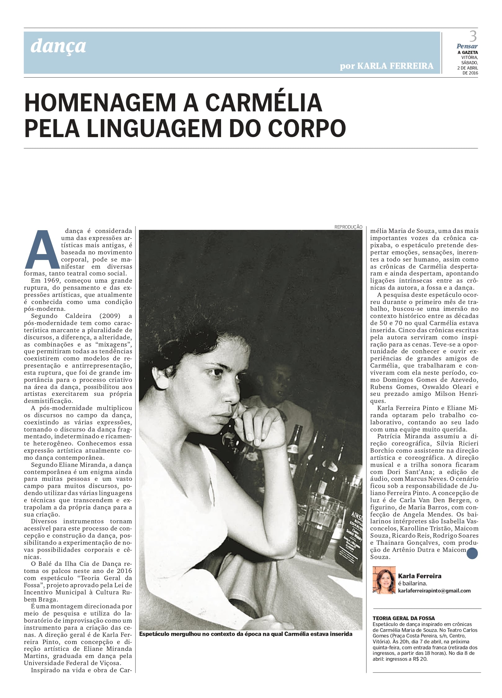 HZ | Quem foi Carmélia de Souza, a 'Cronista do Povo' que deu nome ao ...