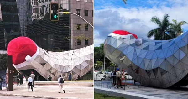 Baleia da Faria Lima ganha novo gorro após decoração viralizar por ...