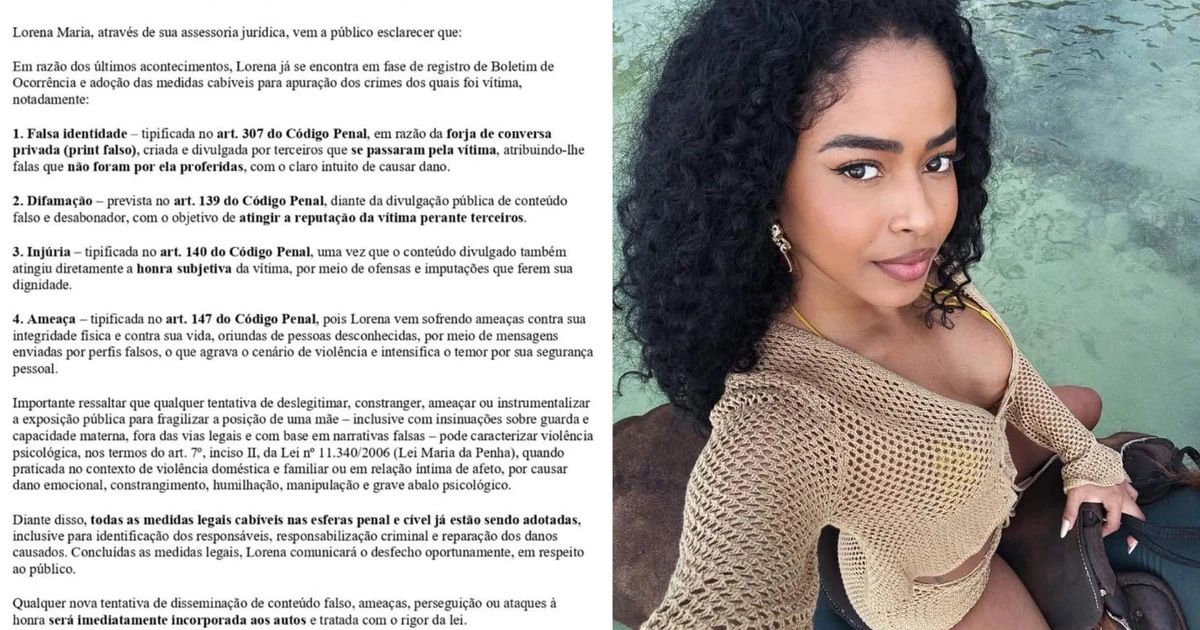 Após polêmica, Lorena Maria anuncia boletim de ocorrência contra MC ...